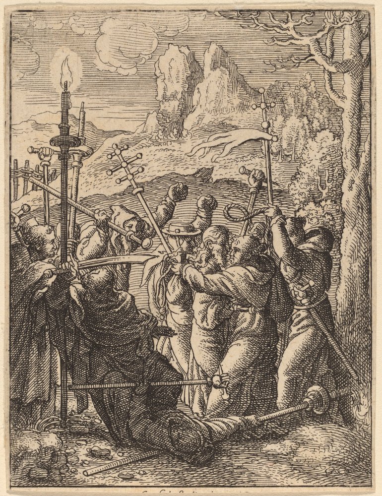 Jesus gefangen genommen von Wenceslaus Hollar: Kunstdruck