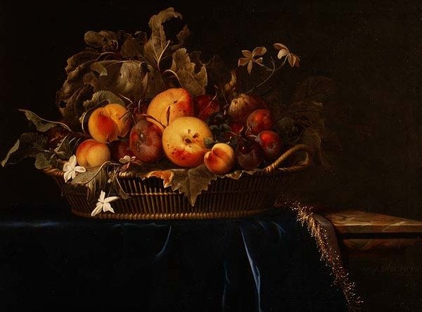 Stillleben mit Obst in einem Korb, 1650 von Willem van Aelst