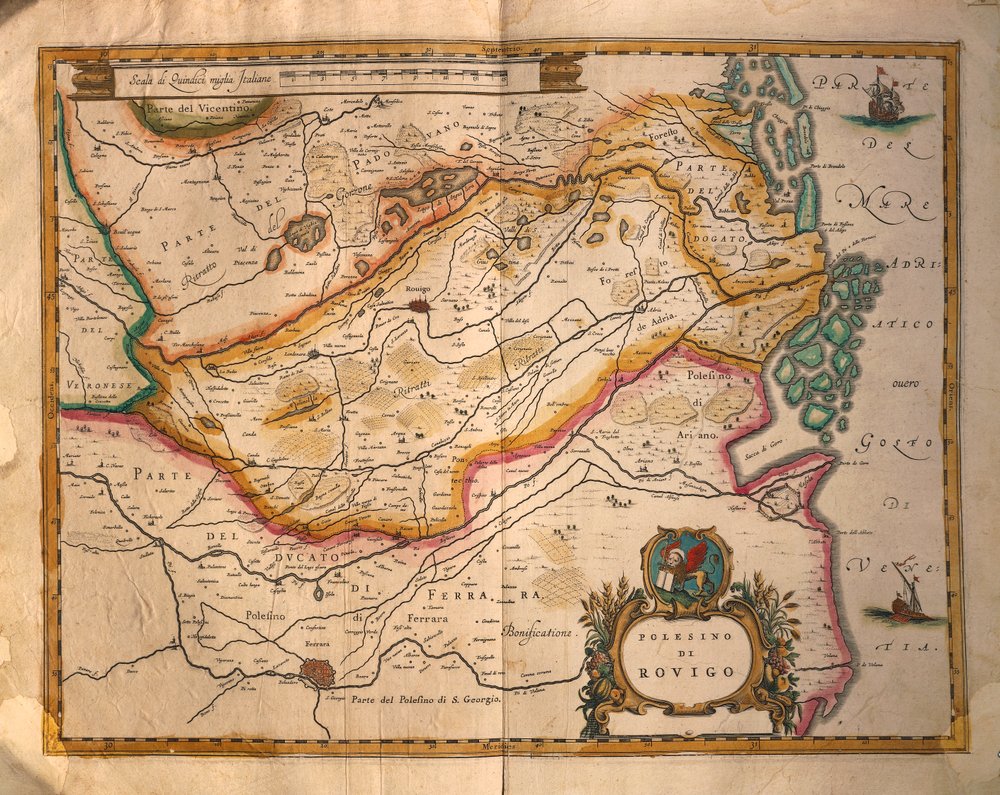 Karte von Rovigo und Umgebung, aus Regionum Italiae von Willem Blaeu