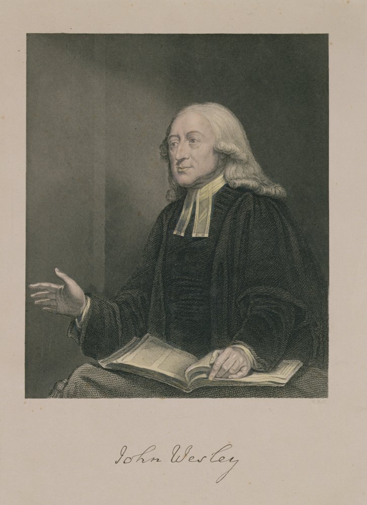 Porträt von John Wesley (1703-91) graviert von William Holl (1807-71 ...