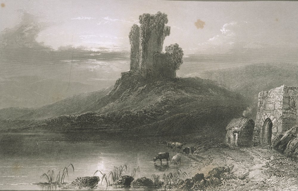 Kilcolman Castle, County Cork, Irland, aus 'Scenery and Antiquities of ...
