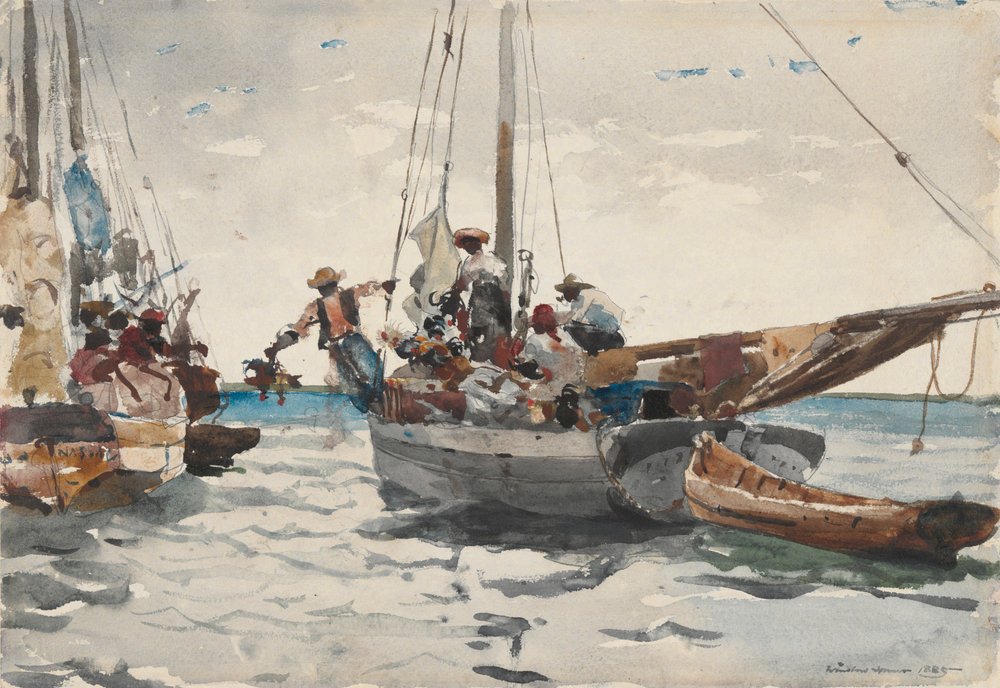 Marktszene, Nassau von Winslow Homer: Kunstdruck kaufen