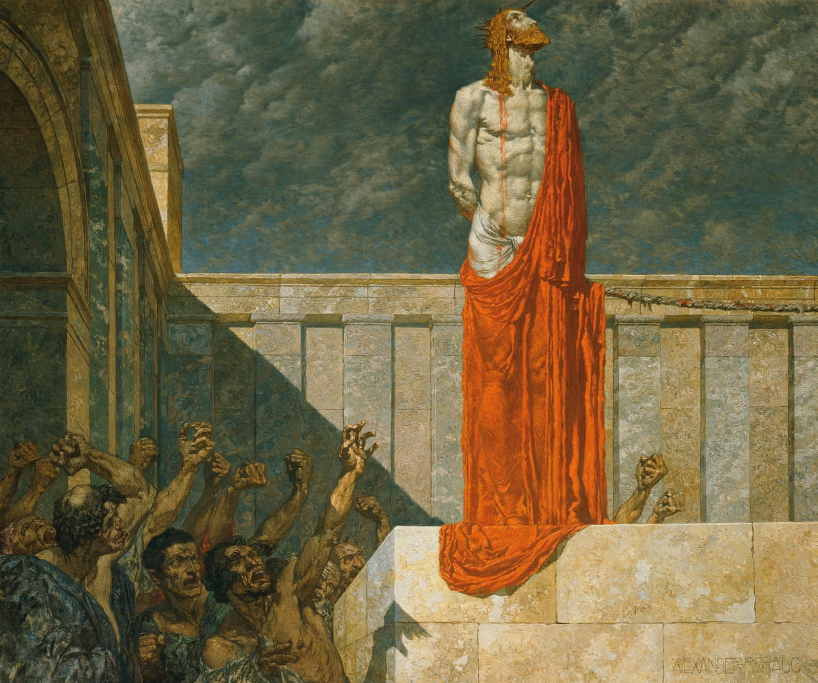 Ans Kreuz mit ihm! von Alexander Rothaug: Kunstdruck