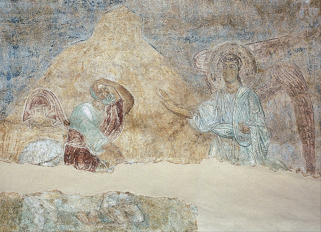 Bileam und der Engel von Ancient Russian frescos: Kunstdruck
