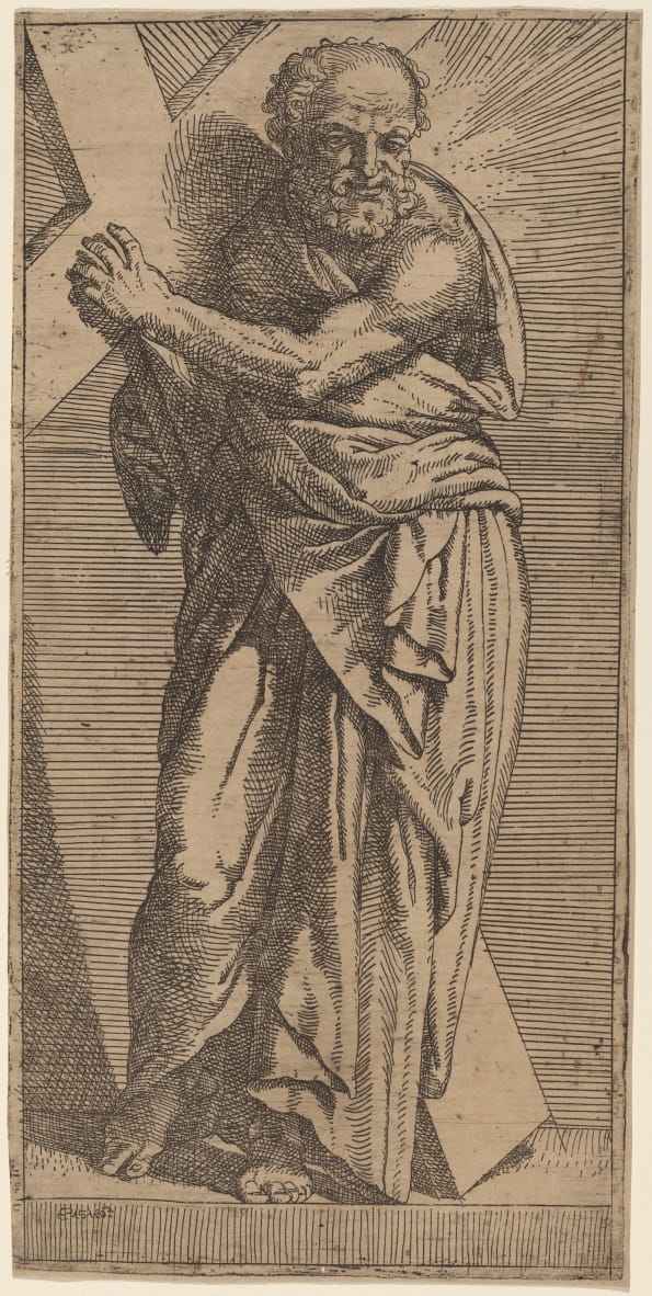 Der Heilige Andreas von Bartolomeo Passarotti: Kunstdruck