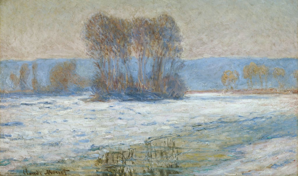 Die Seine bei Bennecourt, Winter von Claude Monet