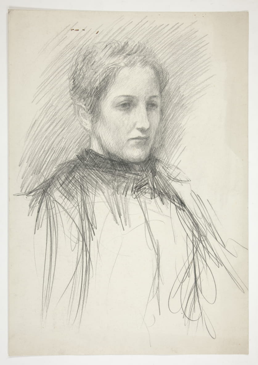 Porträt einer jungen Mrs. Abbey (?) von Edwin Austin Abbey