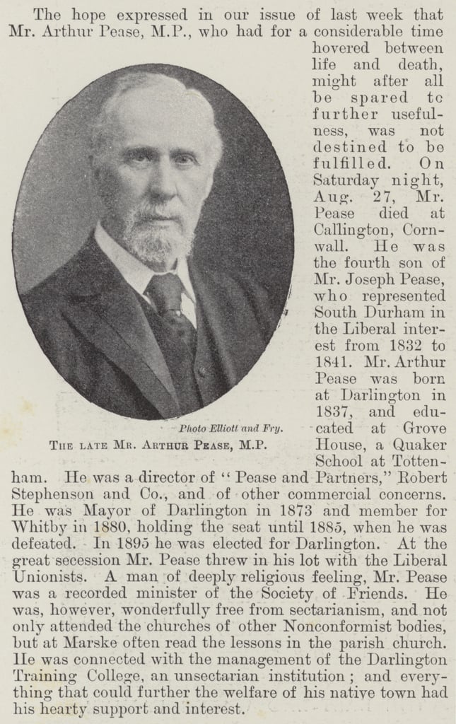 Der verstorbene Mr. Arthur Pease, MP