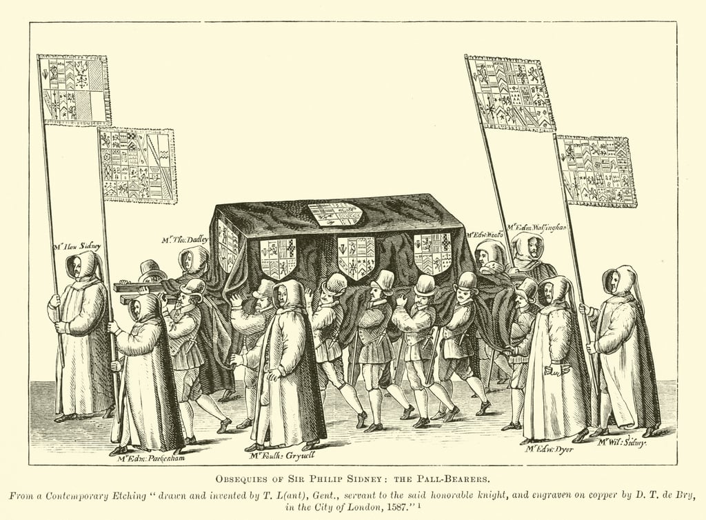 Obsequies von Sir Philip Sidney, den Pall-Trägern