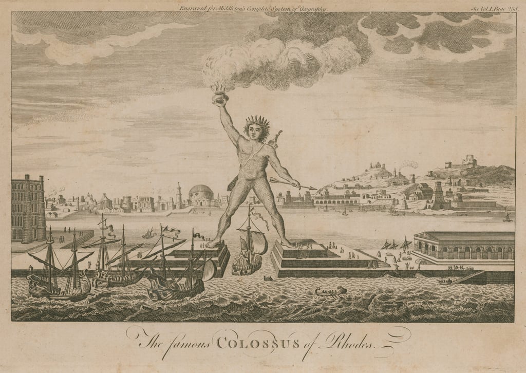 Der berühmte Koloss von Rhodos von English School