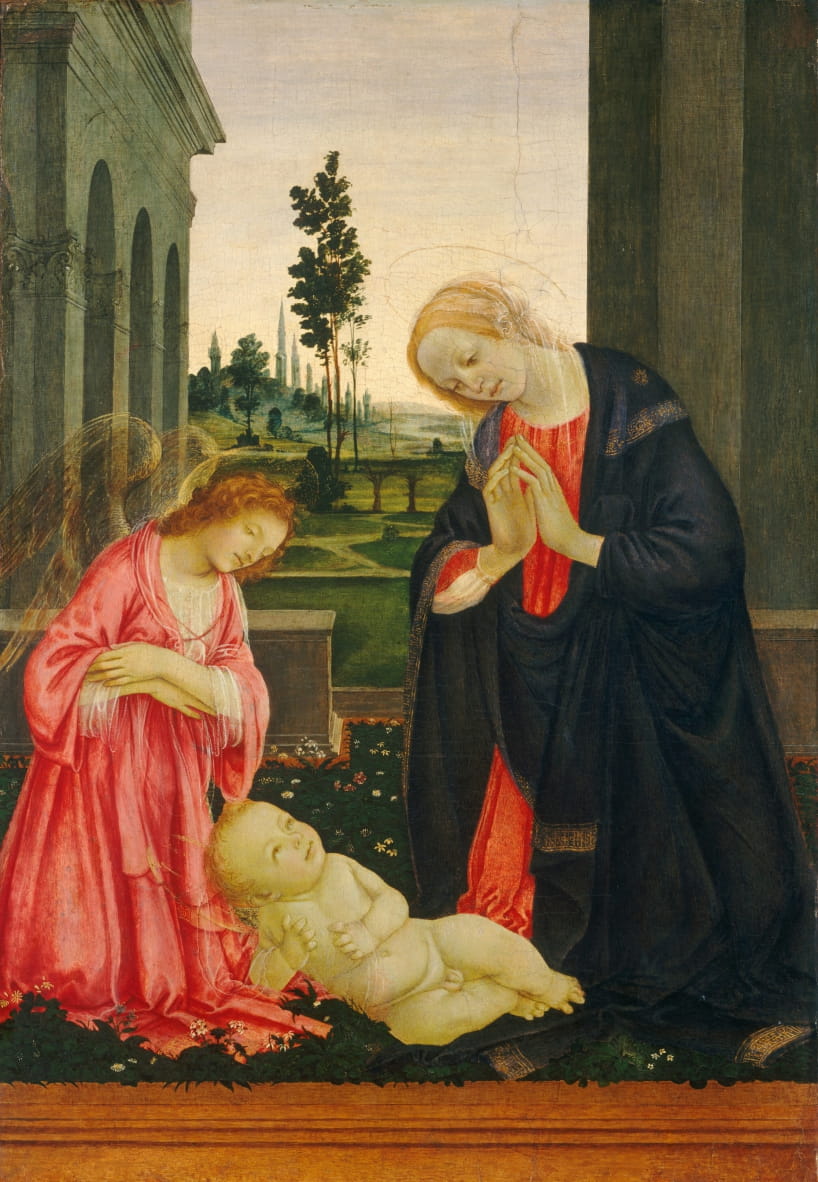 Die Anbetung des Kindes von Filippino Lippi: Kunstdruck