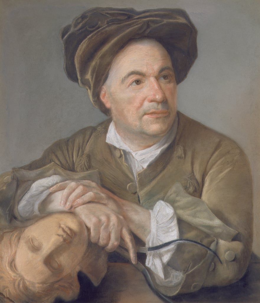 Louis Francois Roubiliac (1702-1762) (Pastell auf Papier gelegt auf ...