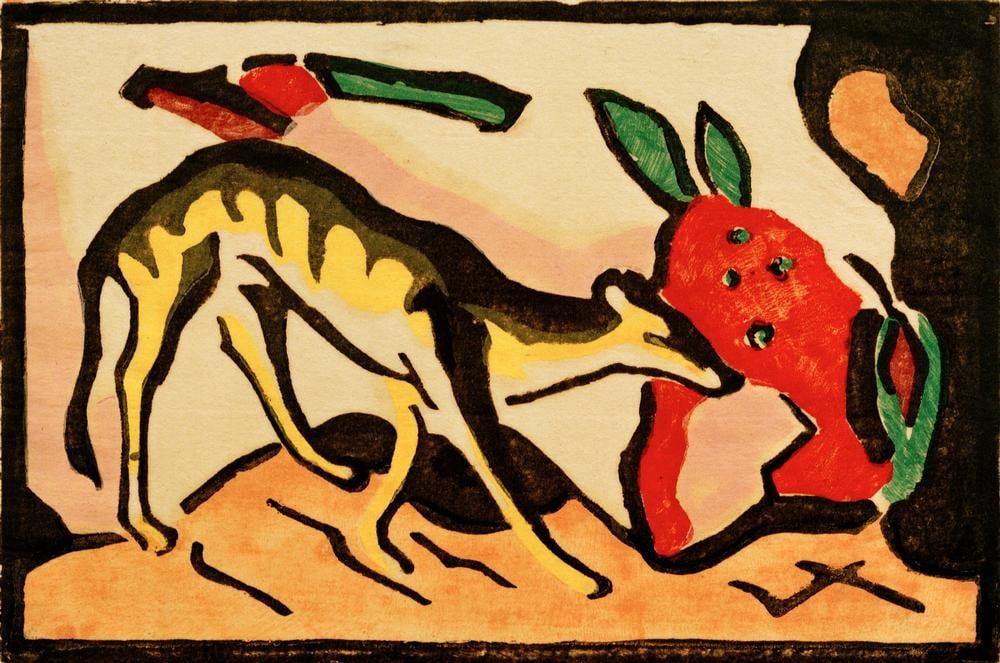 Fabeltier von Franz Marc: Hochwertigste Kunstreproduktion