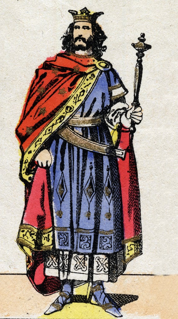 Merowinger-Dynastie: Porträt von Chilperic II (um 700-721), König der ...