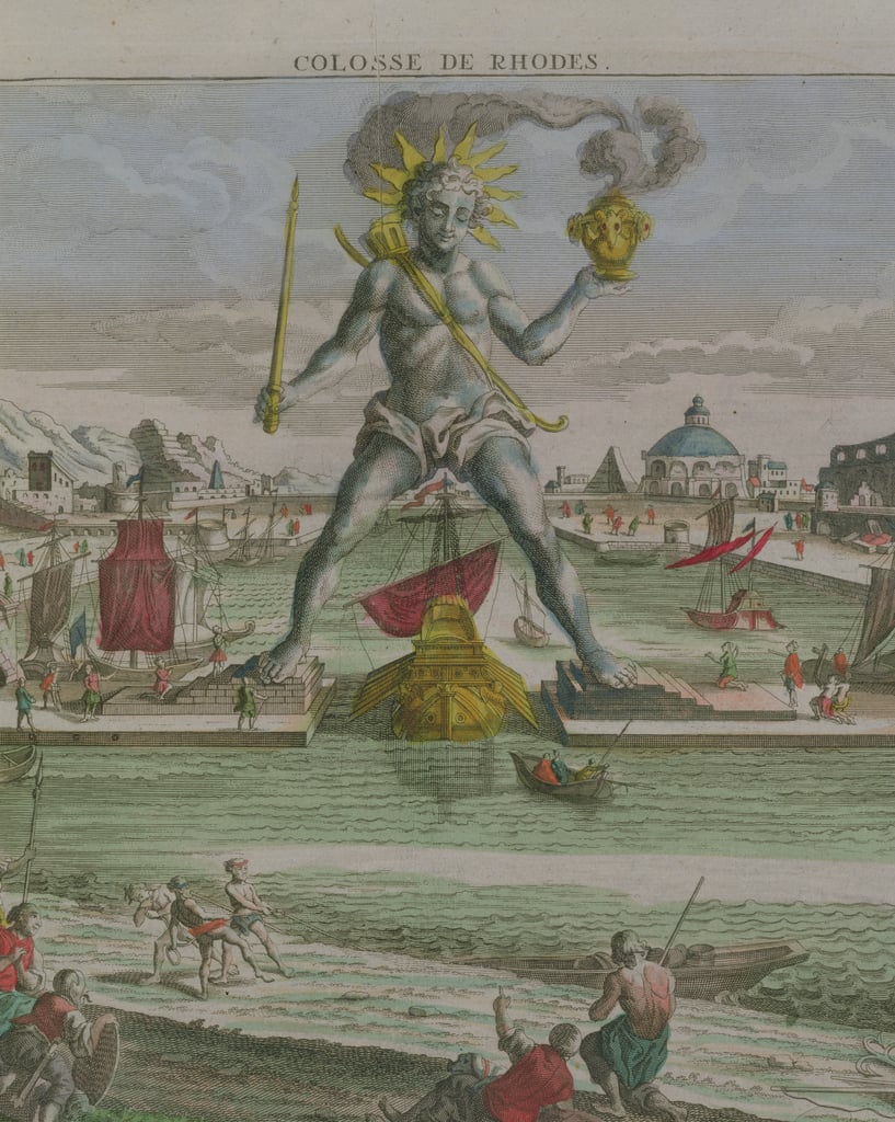 Der Koloss von Rhodos, Detail der Statue, die den Eingang zum ...