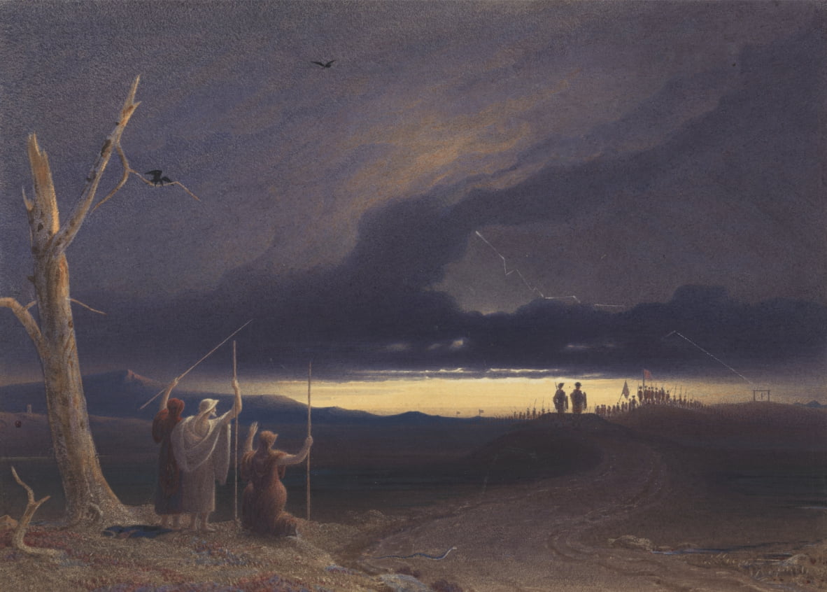 Macbeth und Banquo auf der Heide von George Fennell Robson