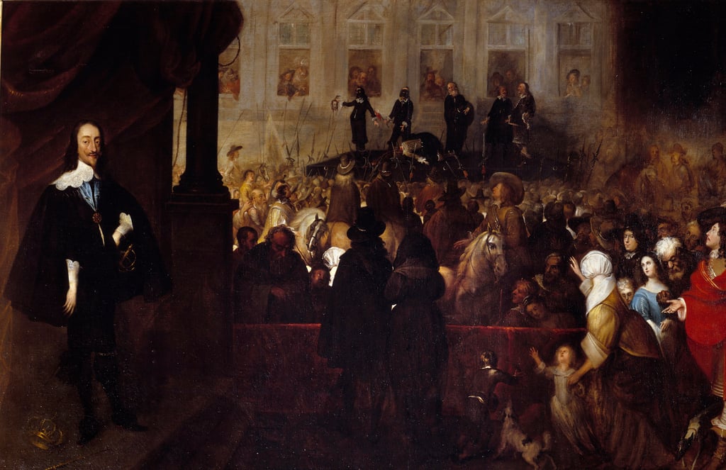 Die Hinrichtung von Karl I. am Whitehall Square (Weißer Saal in London ...