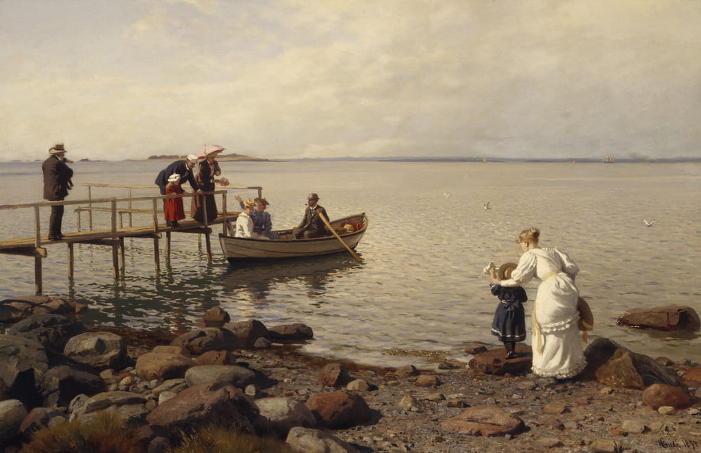 Sommerleben am Strand von Hans Gude: Kunstdruck kaufen