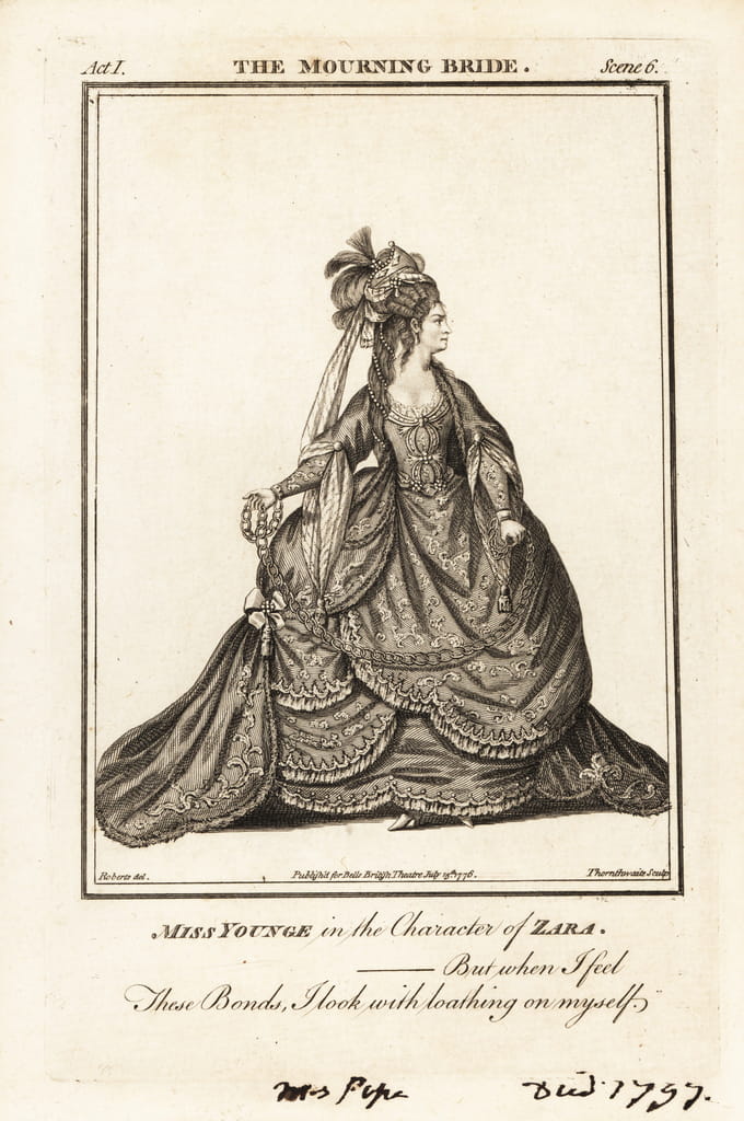 Miss Elizabeth Younge in der Rolle der Zara in William Congreves The ...