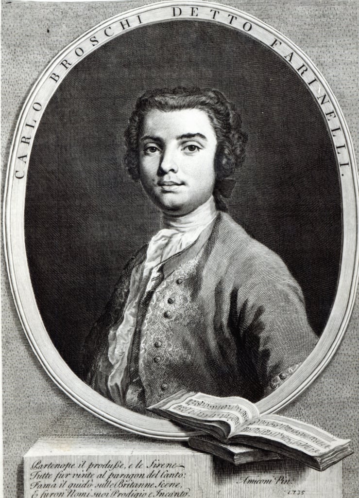 Carlo Broschi, 1735 (Linie Stich) von Jacopo Amigoni