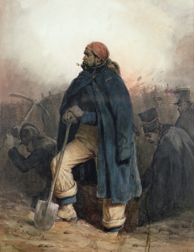 Soldat mit Spaten von Joseph Louis Hippolyte Bellange