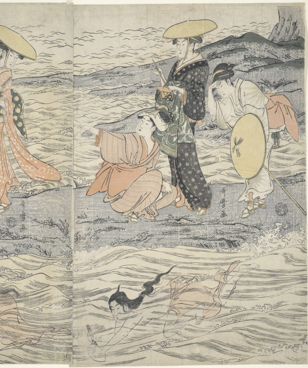 Awabi-Muscheltaucher in Enoshima von Kitagawa Utamaro