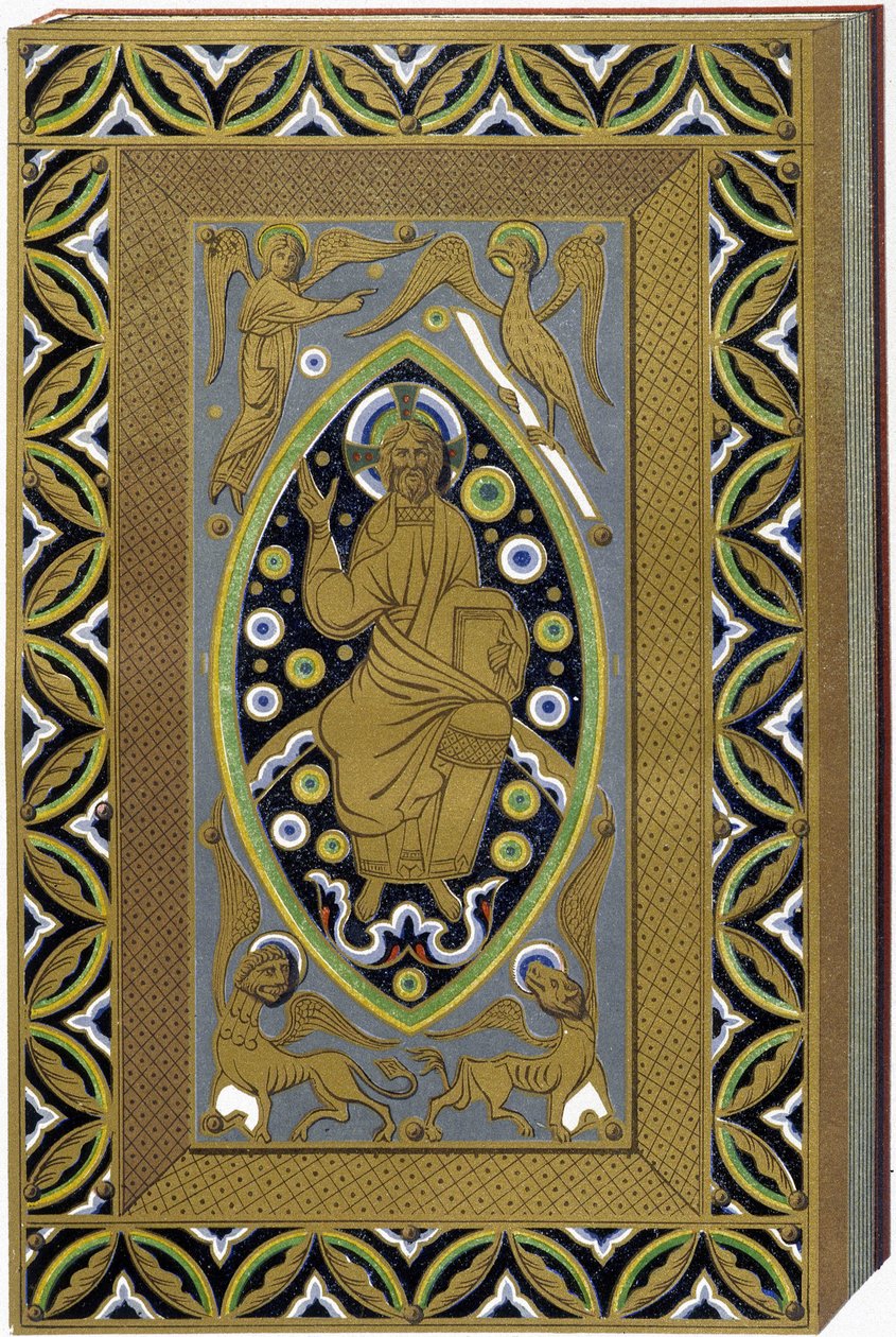 Christus in Mandorla mit den Symbolen der 4 Evangelisten (Tetramorph ...