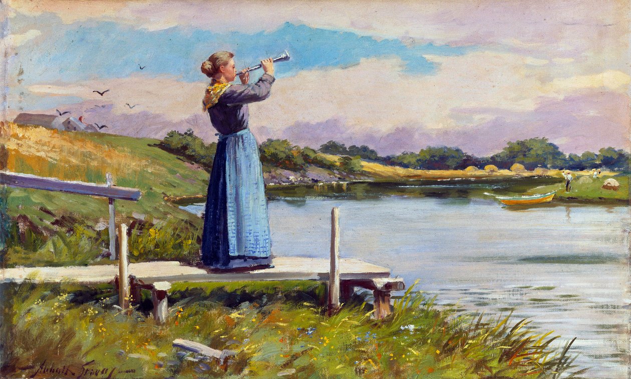 Abendessenhorn von Abbott Fuller Graves: Kunstdruck kaufen