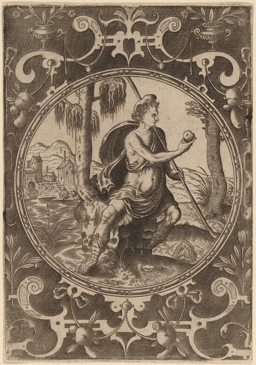 Paris mit dem Apfel von Abraham de Bruyn: Kunstdruck kaufen