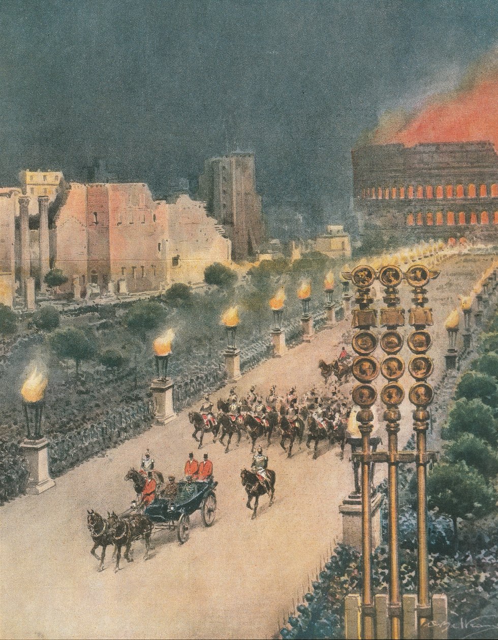 Triumphaler Einzug von Adolf Hitler in Rom, Illustration aus 'The ...