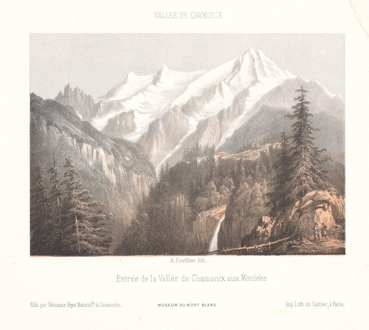 Blick auf Chamonix mit dem Gletscher Mer-de-Glace und der Aiguille du ...