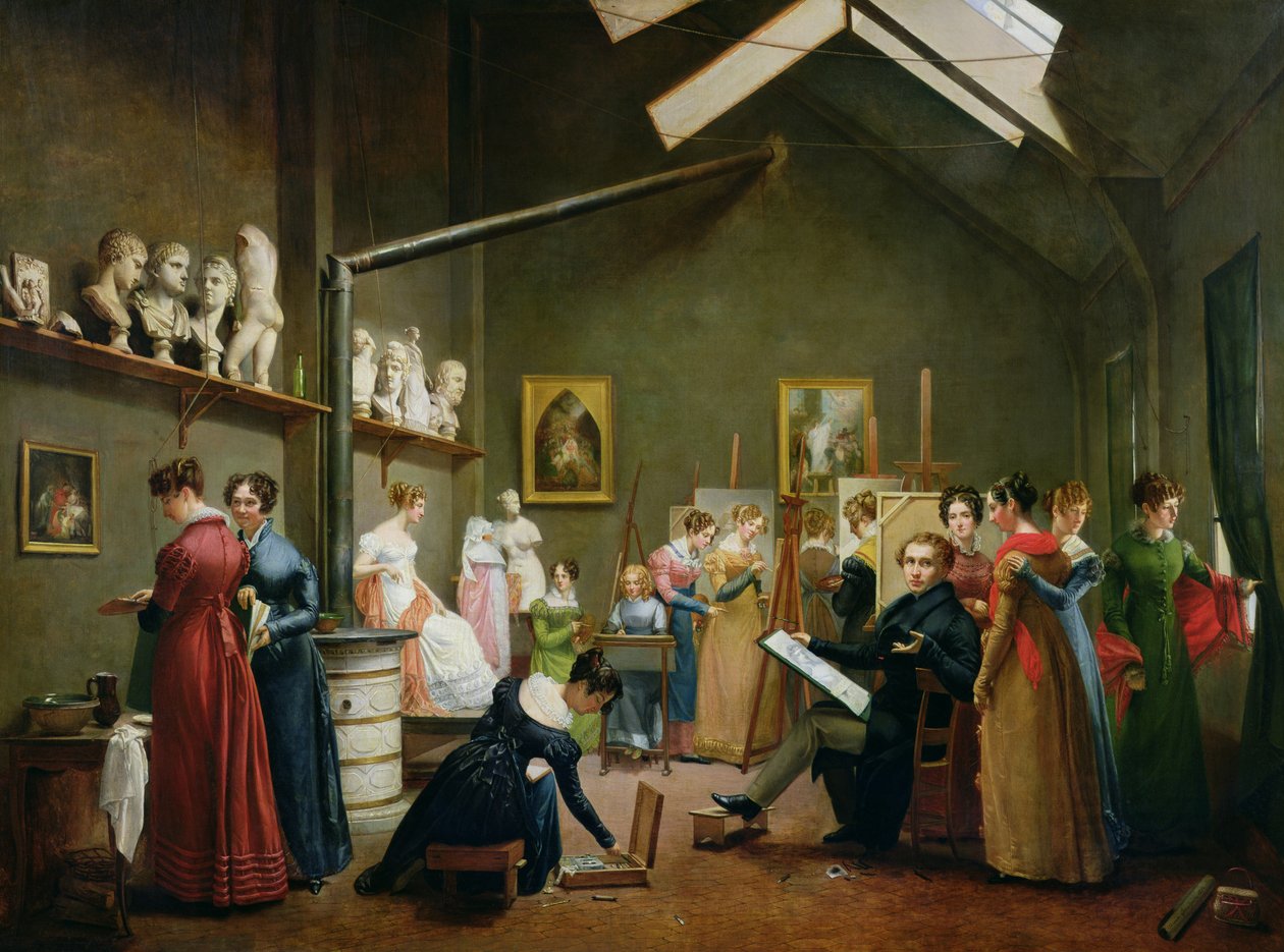 Innenraum von Alexandre Denis Abel de Pujols Atelier