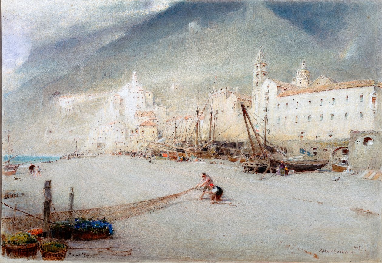Amalfi von Albert Goodwin: Hochwertigste Kunstreproduktion