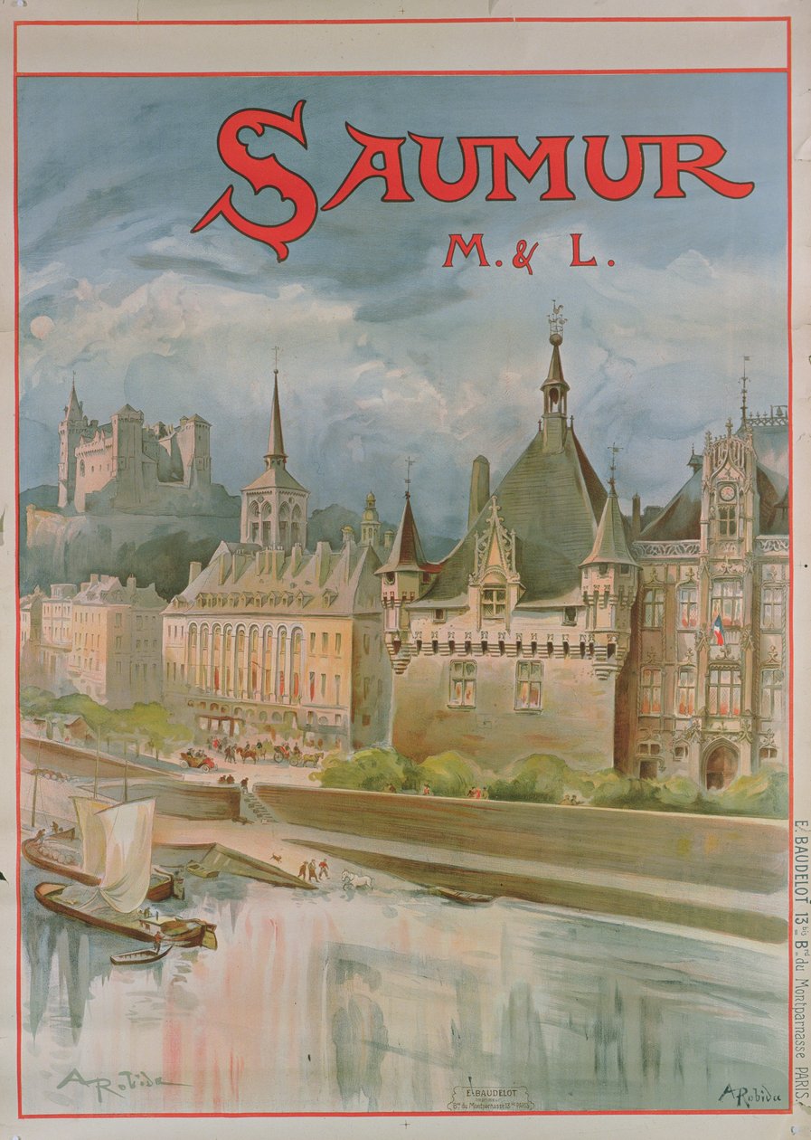 Saumur Plakat von Albert Robida: hochwertiger Kunstdruck