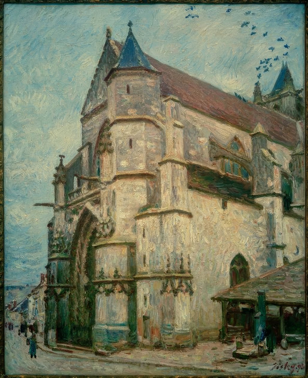 Eine alte Kirche, Nachmittag von Alfred Sisley: Kunstdruck