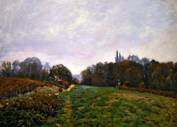 Landschaft bei Louveciennes von Alfred Sisley: Kunstdruck