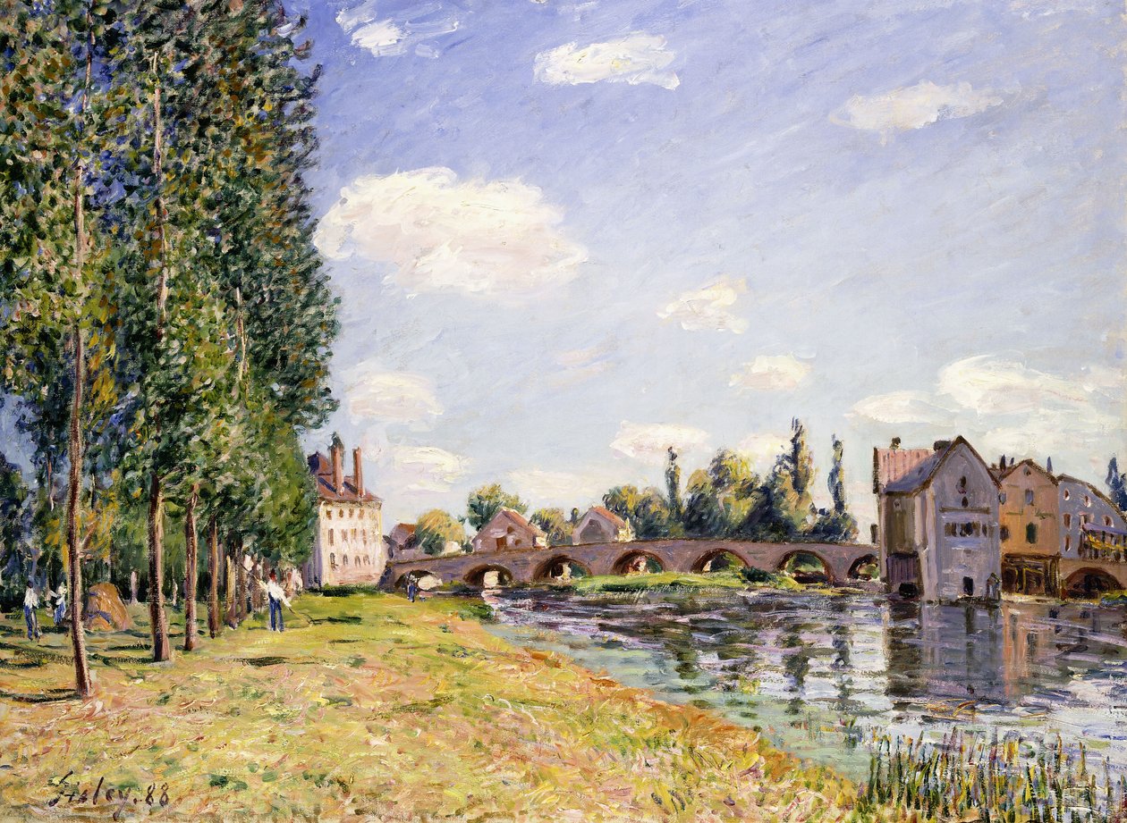 Die Moret-Brücke im Sommer von Alfred Sisley: Kunstdruck