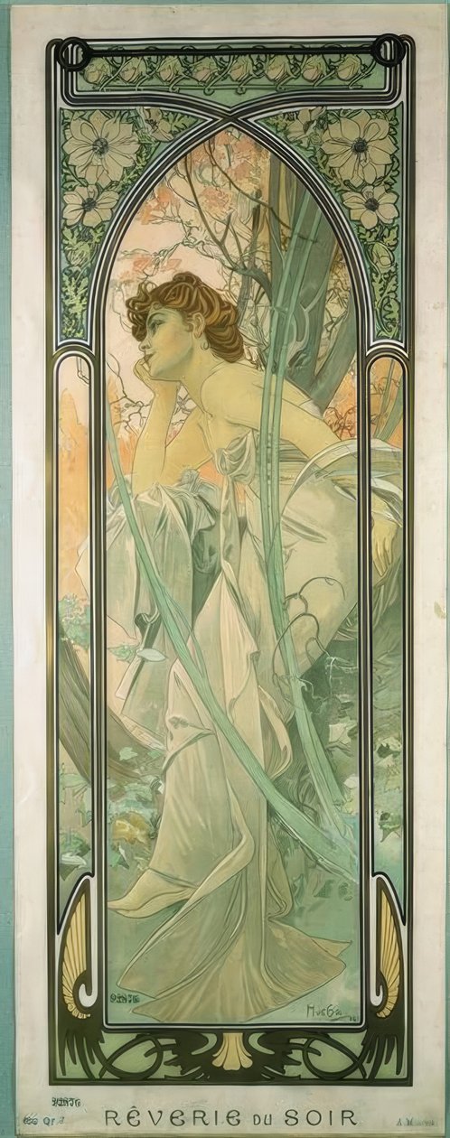 Reverie du Soir von Alphonse Mucha: hochwertiger Kunstdruck
