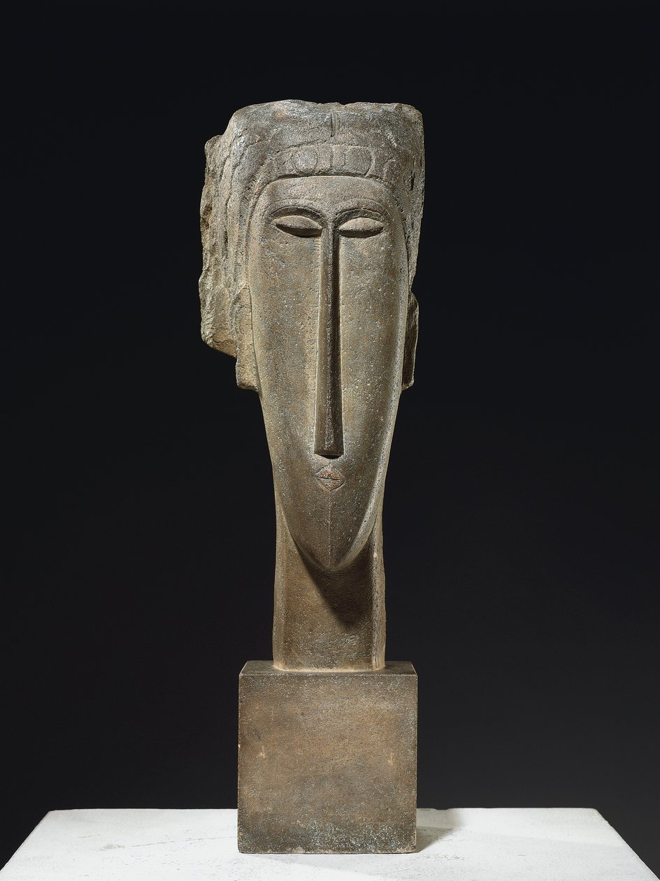 Kopf, ca. 1910-12 von Amedeo Modigliani: Kunstdruck kaufen