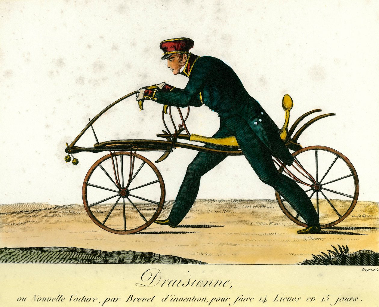 Geschichte des Fahrrads: die Draisine, ein sehr beliebtes neues ...