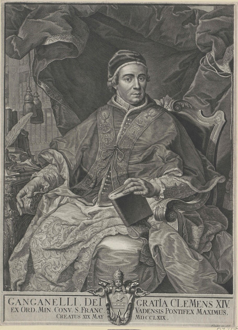 Pope Clement XIV von Artist Unknown: Kunstdruck kaufen