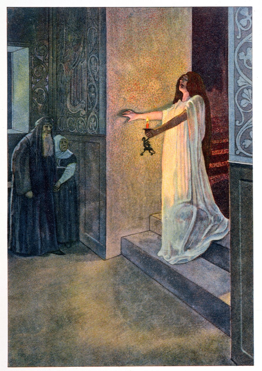 Lady Macbeth im Schlafwandel, Illustration aus 'Macbeth' von William ...