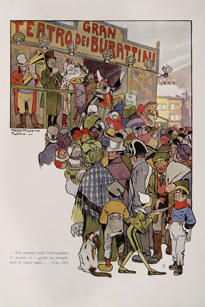 Illustration aus Pinocchio von Attilio Mussino: Kunstdruck