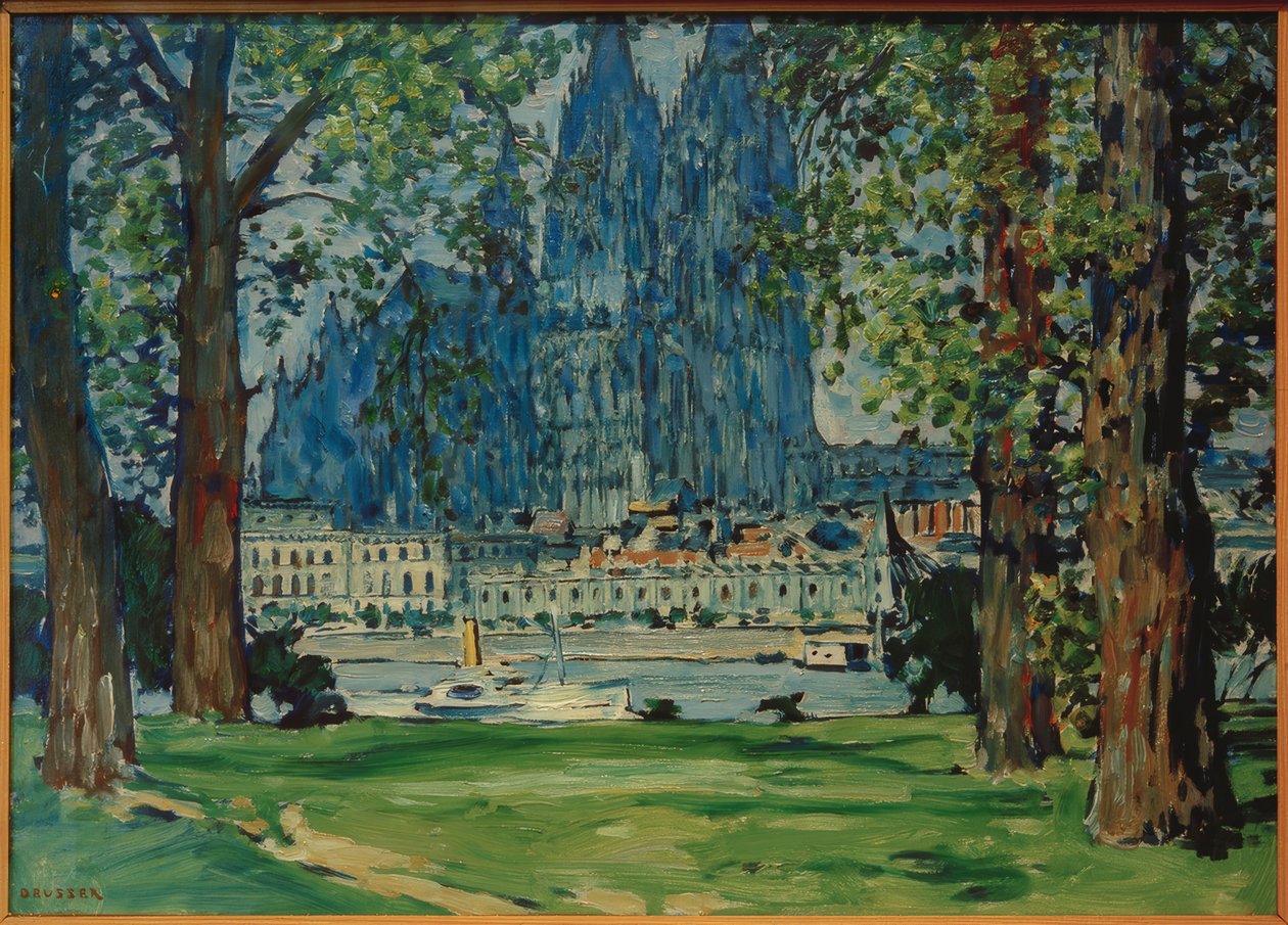 Kölner Dom mit Deutzer Wiese von August Deusser: Kunstdruck