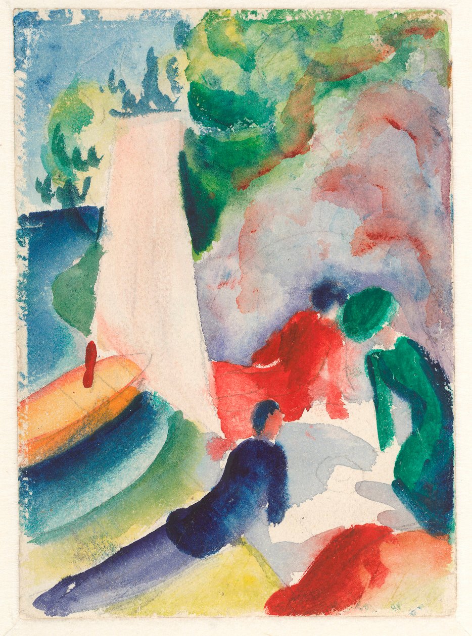 Picknick am Strand (1913) von August Macke: Kunstdruck
