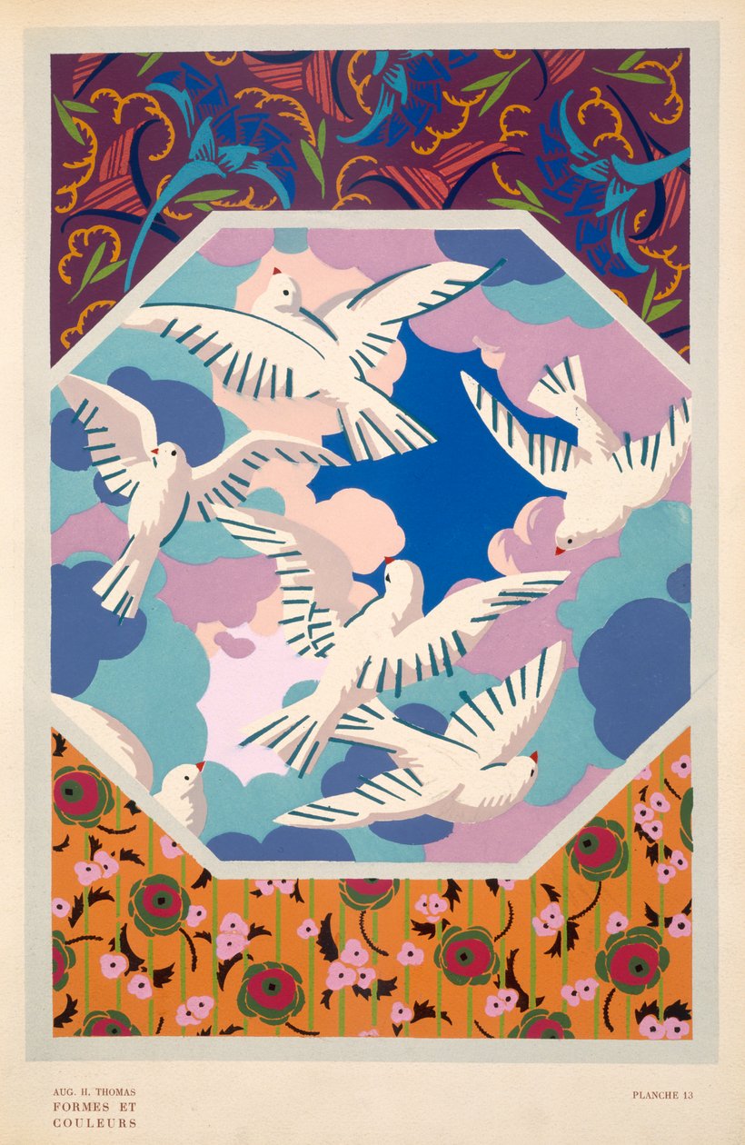 Motifs Decoratifs Tafel 13 von Auguste H. Thomas: Kunstdruck