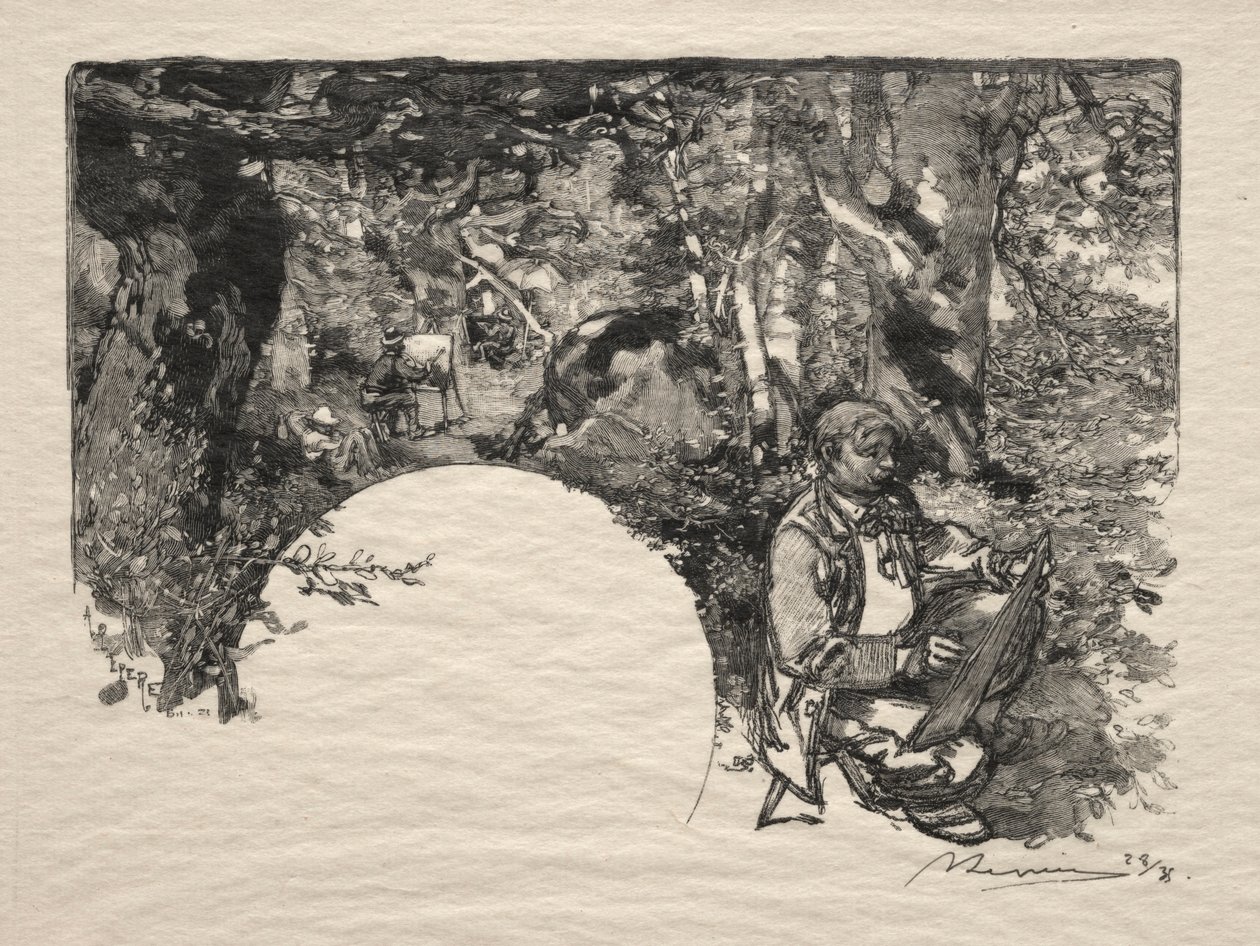 Die Maler, 1890 von Auguste Louis Lepère: Kunstdruck kaufen
