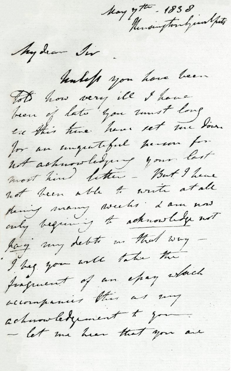 Ein Brief von Augustus Wall Callcott, 7. Mai 1838, 1904