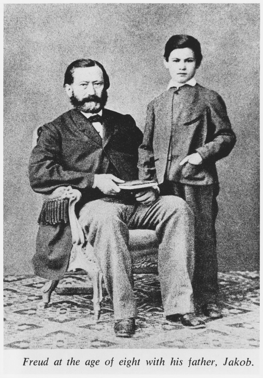 Sigmund Freud (1856-1939) im Alter von acht Jahren mit seinem Vater ...