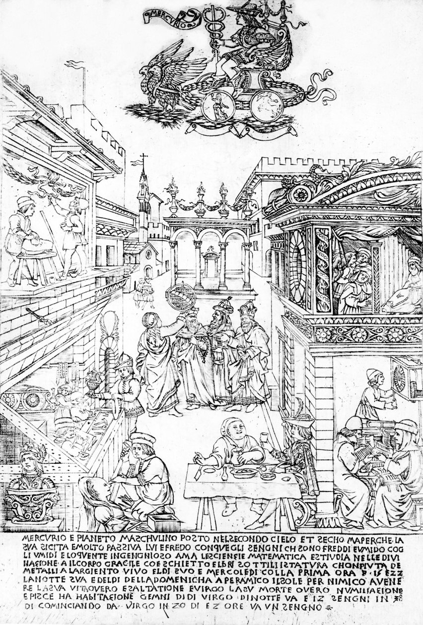 Merkur (Stich) von Baccio Baldini: hochwertiger Kunstdruck